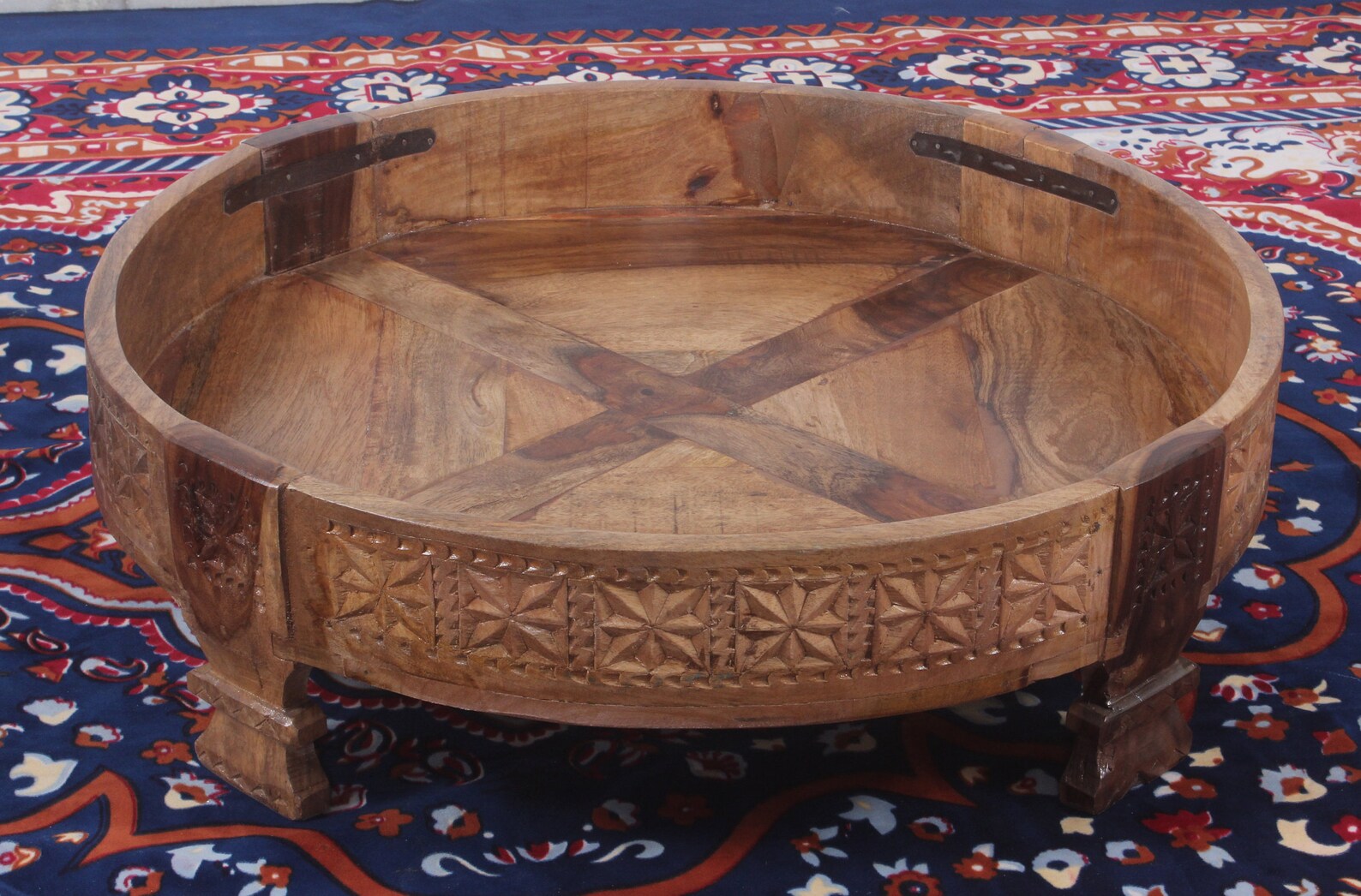 Indian Carved Chakki table recycled Furniture Coffee Table | Etsy