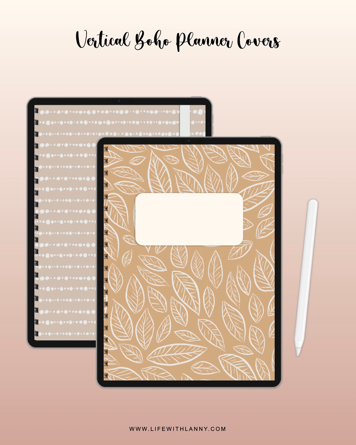 Digital Planner Minimal Boho Covers | Portrait Covers for Journals ...