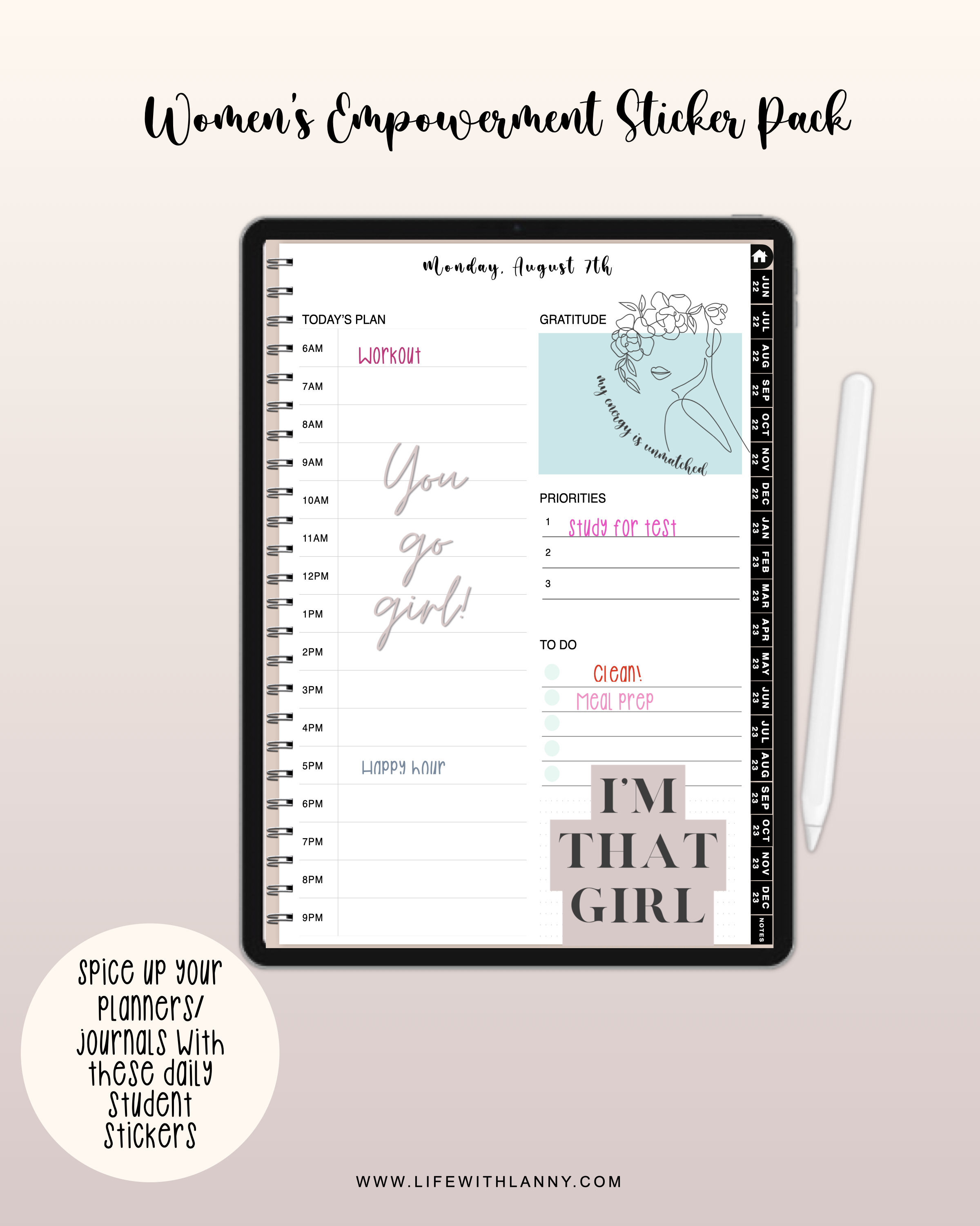 Women's Empowerment Stickers | Goodnotes Stickers | Individual PNG ...