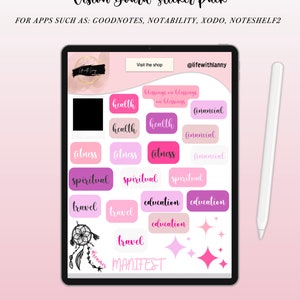 50 Goodnotes Stickers | Vision Board Digital Sticker Pack | Instant ...