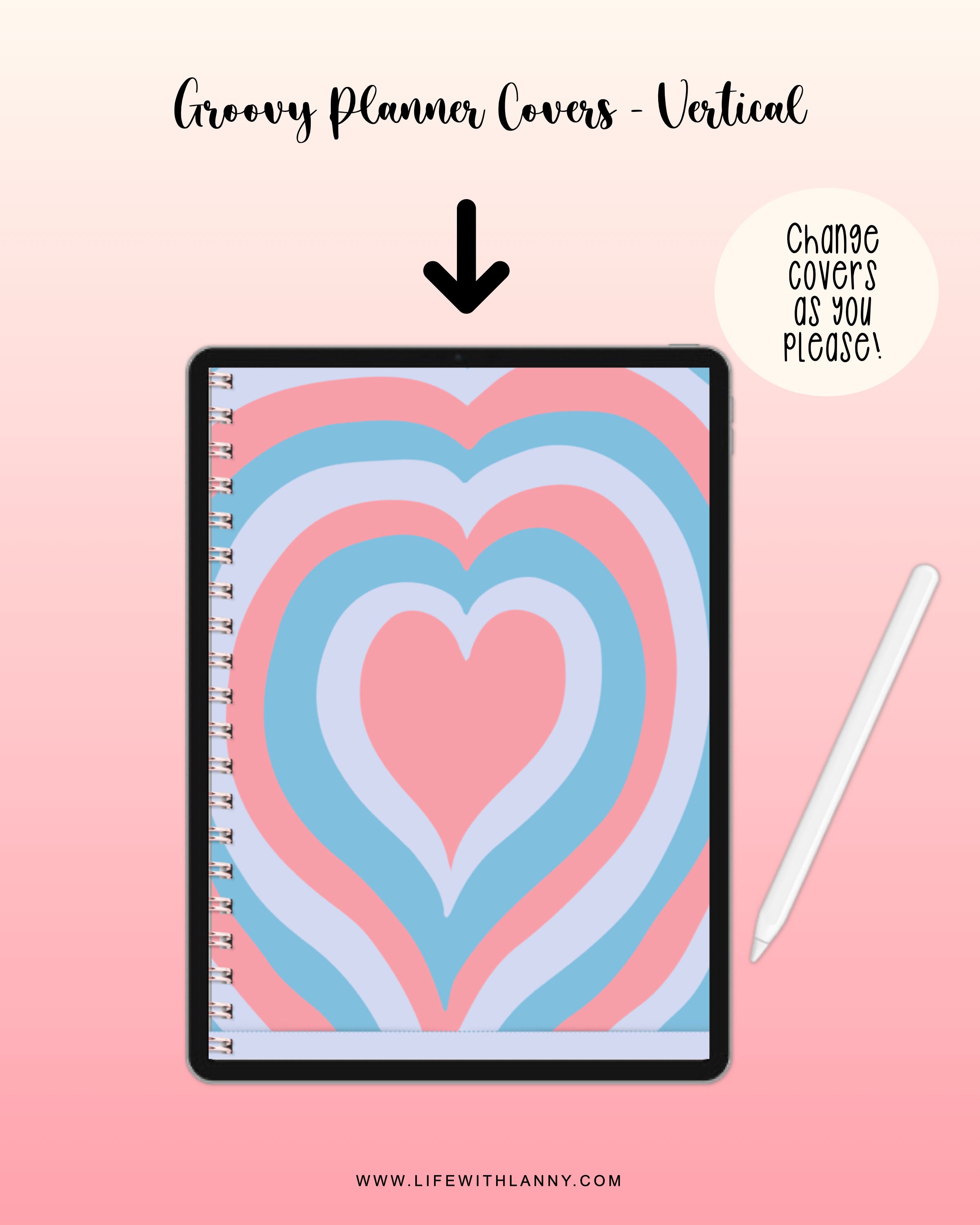 Groovy Planner Covers | Digital Portrait Covers for Goodnotes ...