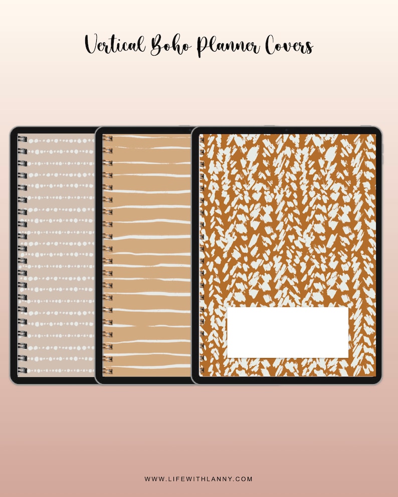 Digital Planner Minimal Boho Covers | Portrait Covers for Journals ...