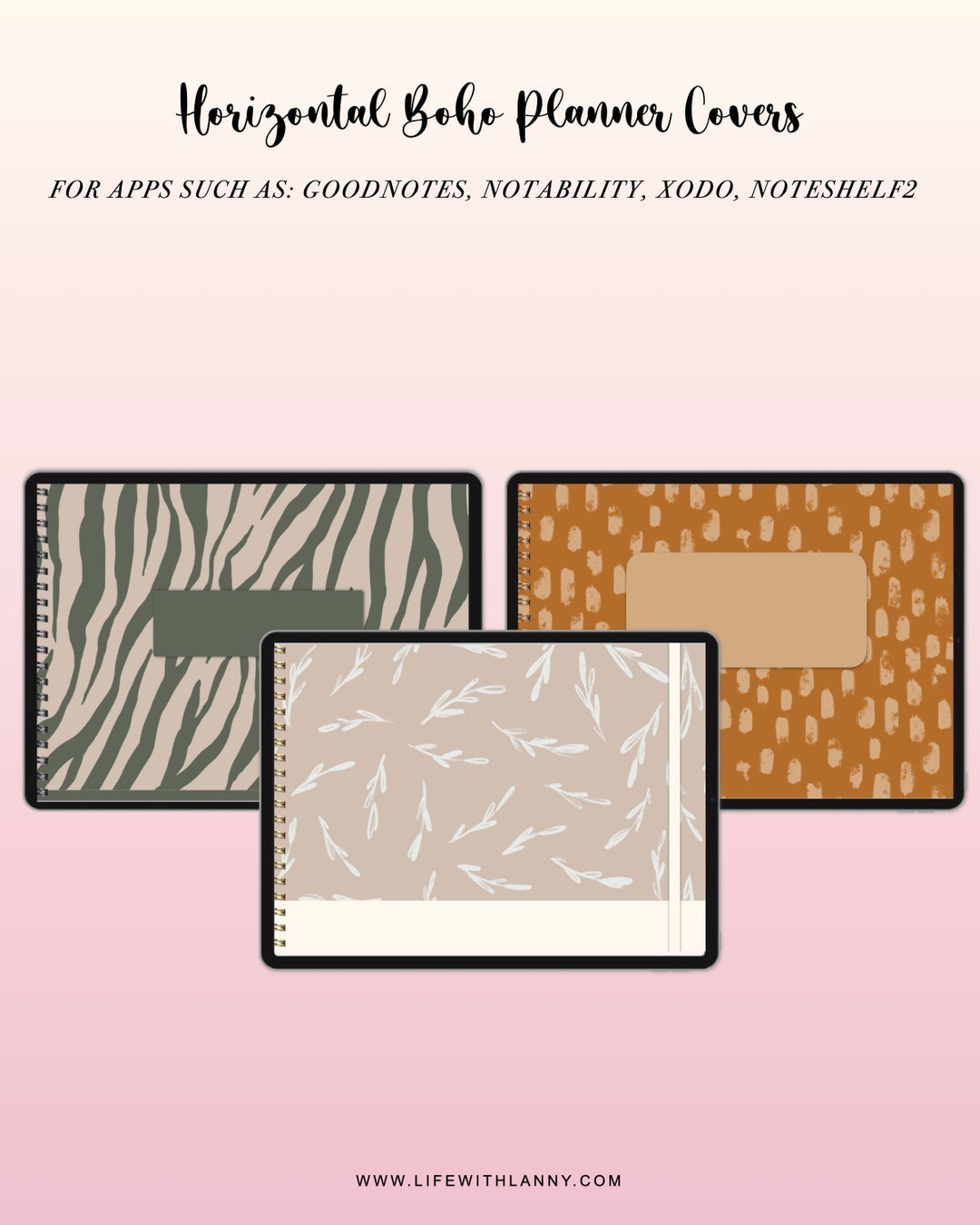 Boho Landscape Digital Planner Covers (digital Download) - Etsy
