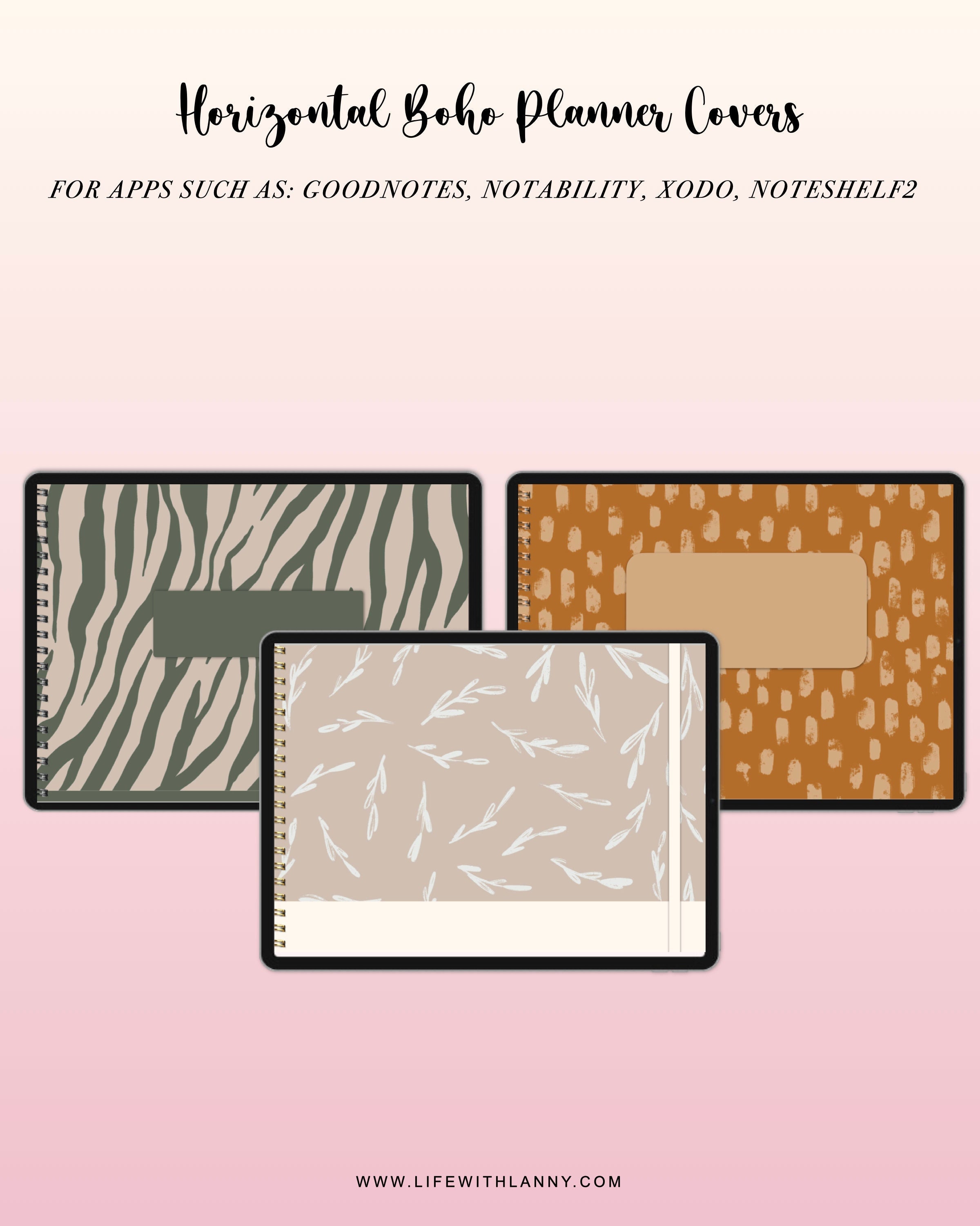 Boho Landscape Digital Planner Covers (digital Download) - Etsy
