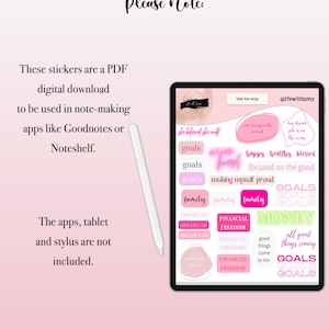 50 Goodnotes Stickers | Vision Board Digital Sticker Pack | Instant ...