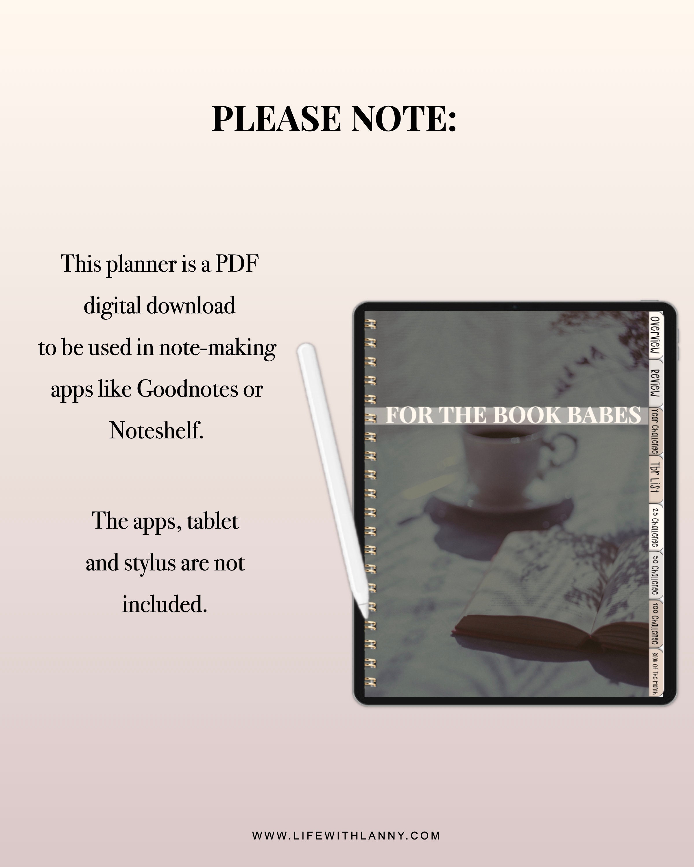 Book Babe Digital Book Tracker for Goodnotes, Noteshelf, Notability - Etsy