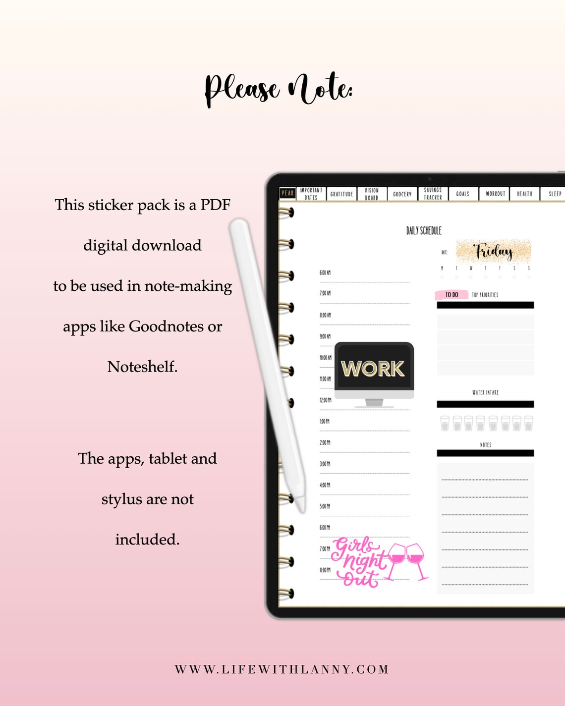 Goodnotes Stickers | Glam Babe Digital Sticker Pack | Goodnotes Sheet ...