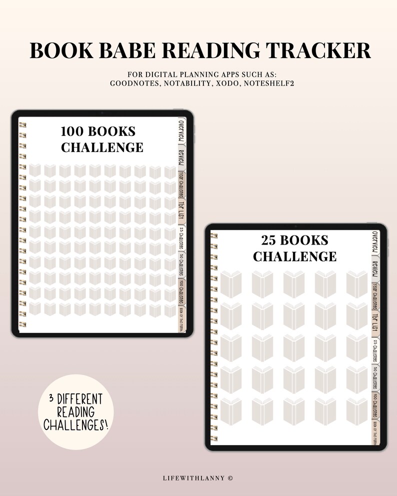 Book Babe Digital Book Tracker for Goodnotes, Noteshelf, Notability - Etsy