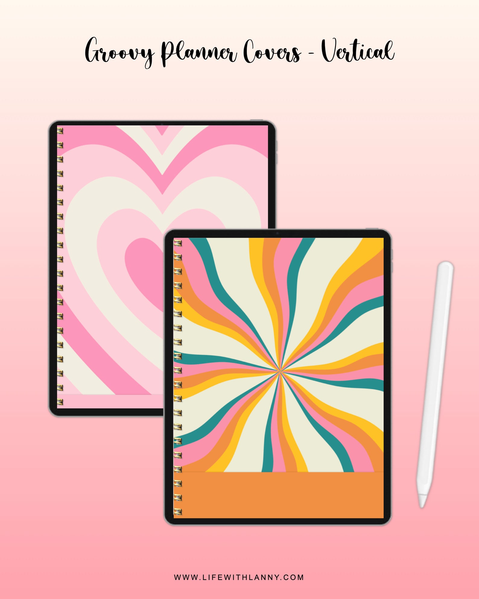 Groovy Planner Covers | Digital Portrait Covers for Goodnotes ...