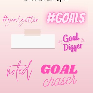 Goal Getter Digital Stickers | Individual PNG Images and Pre-cropped ...