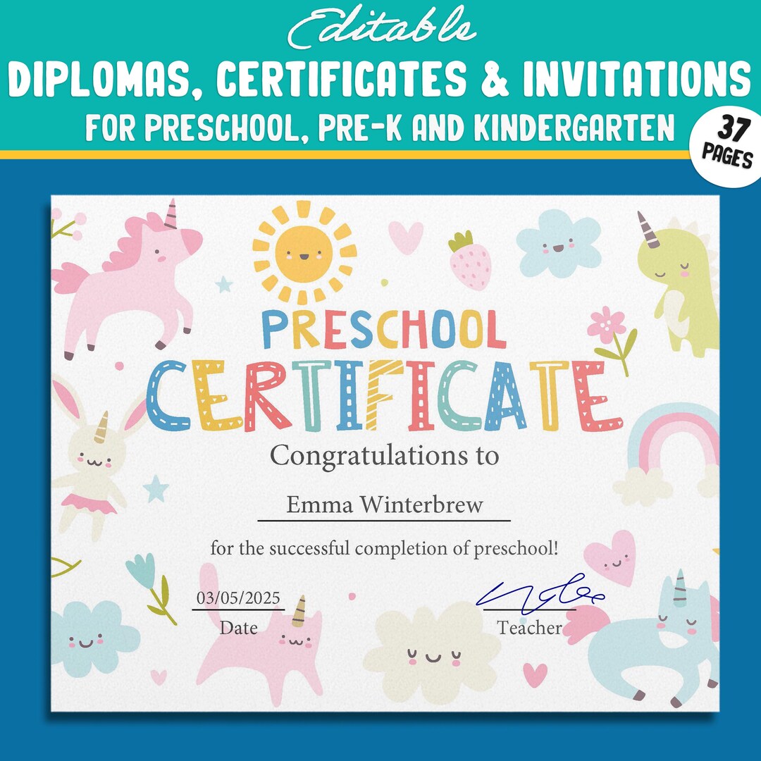 Editable Graduation Certificates, Diplomas, and Invitations Template ...