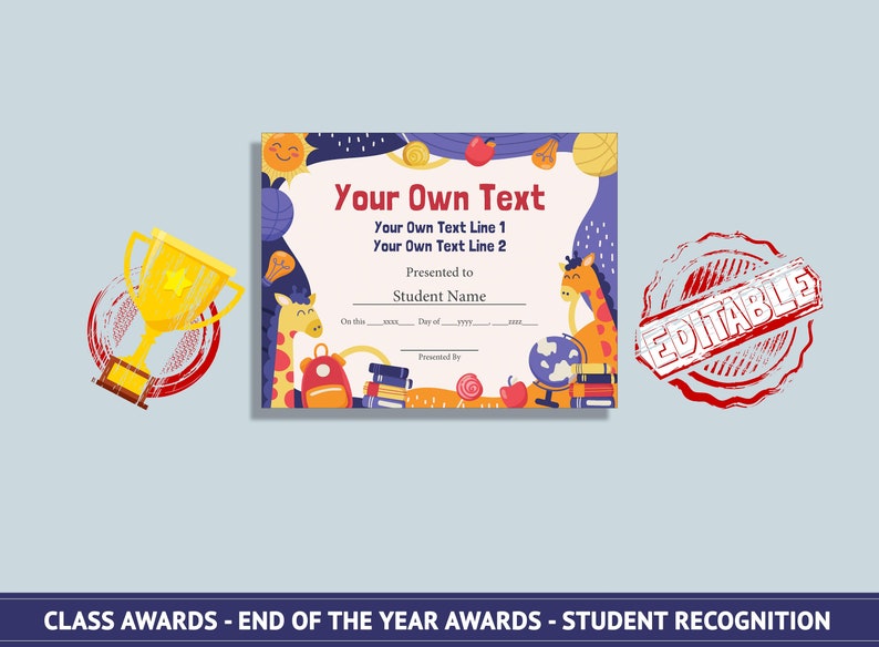 Editable Funny Classroom Awards, End of the Year Classroom Awards ...