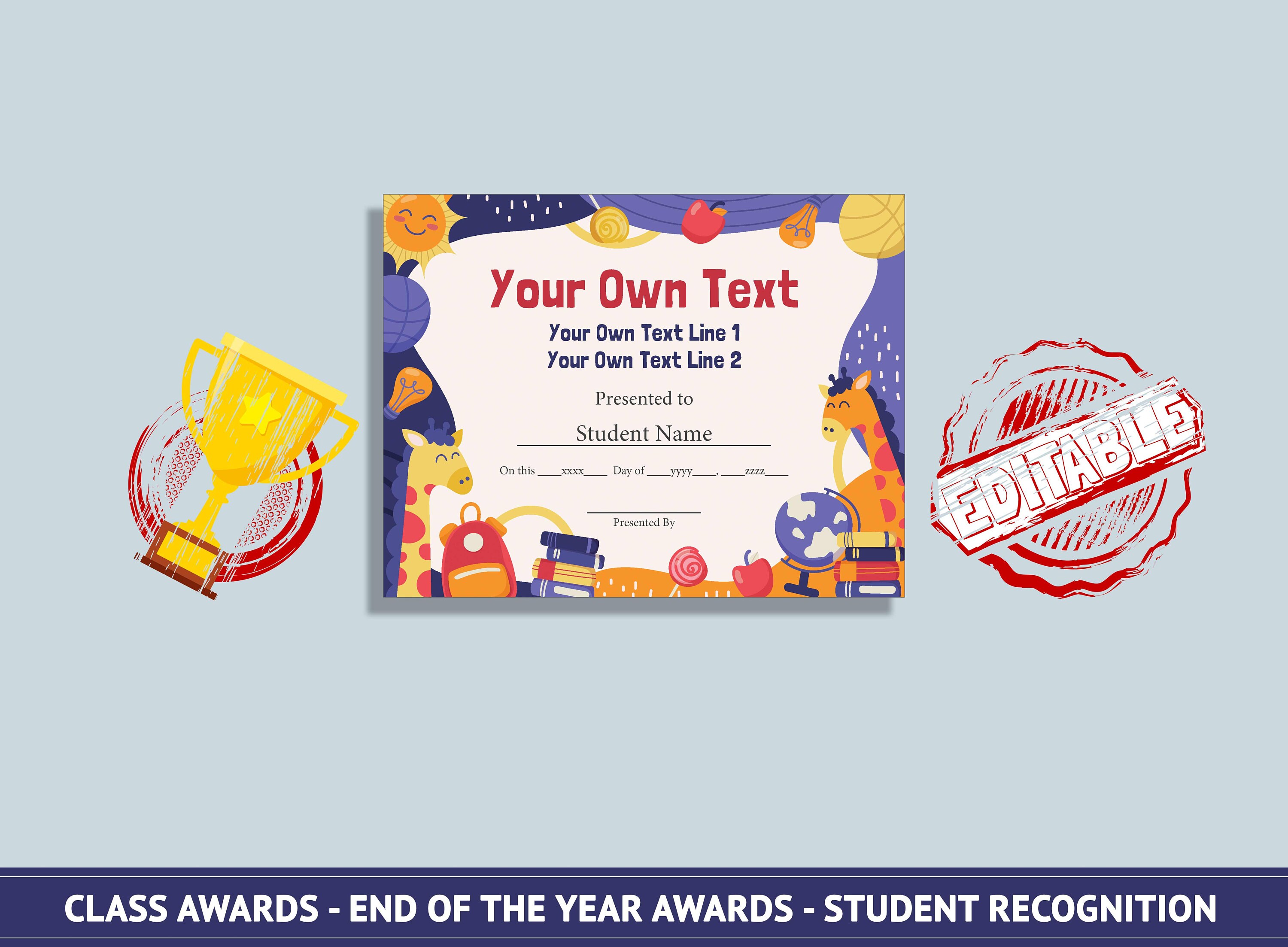 Editable Funny Classroom Awards, End of the Year Classroom Awards ...