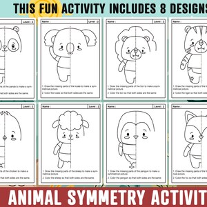 Animal Symmetry Worksheet, Animal Theme Lines of Symmetry Activity, 24 ...