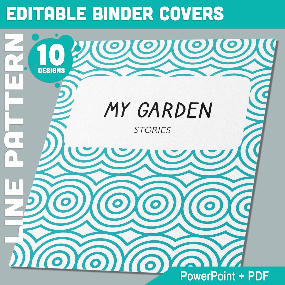 10 Editable Line Pattern Binder Covers, Includes 1, 1.5, 2" Spines ...