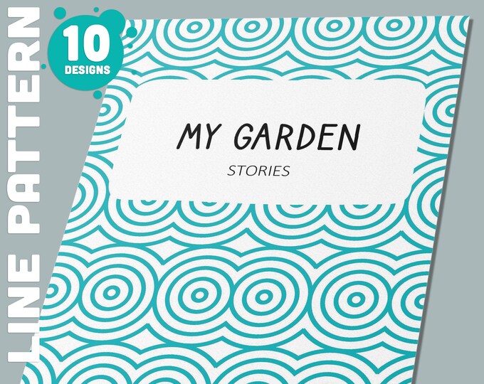 10 Editable Line Pattern Binder Covers, Includes 1, 1.5, 2 Spines ...