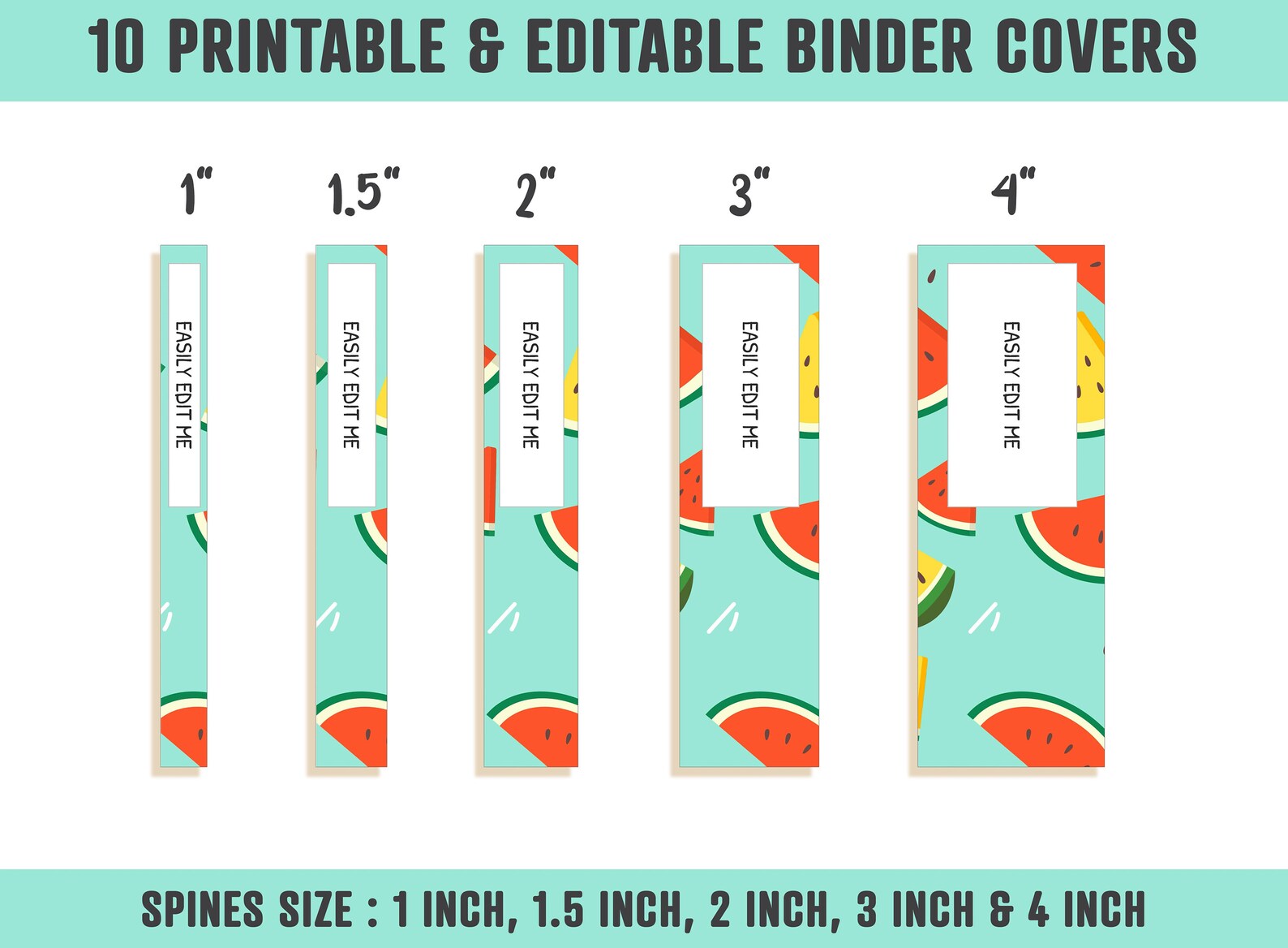 Food Binder Cover, 10 Printable/editable Covers+spines, Teacher/school ...