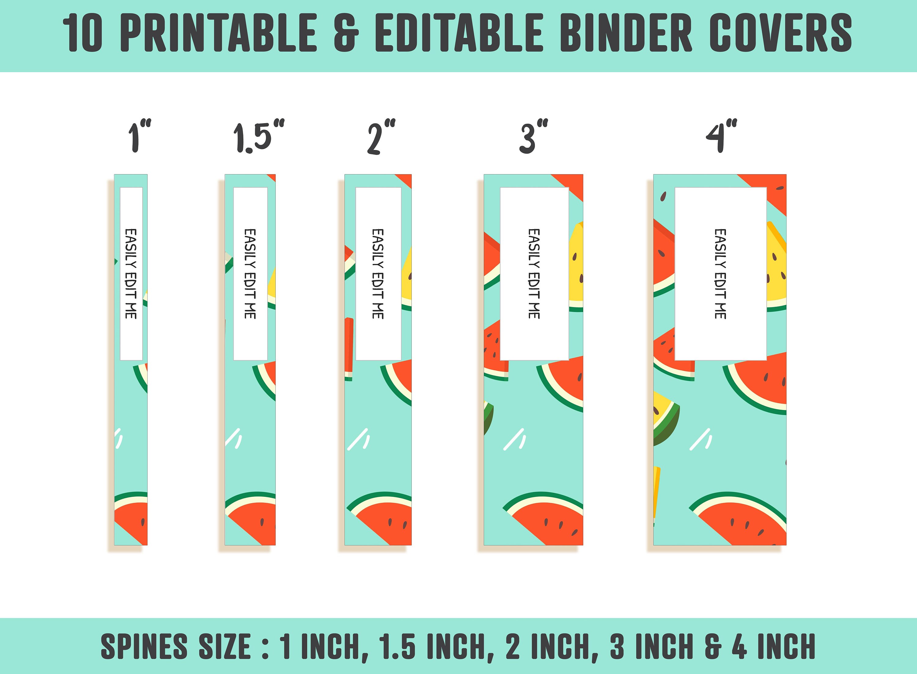 Food Binder Cover 10 Printable/editable Coversspines - Etsy