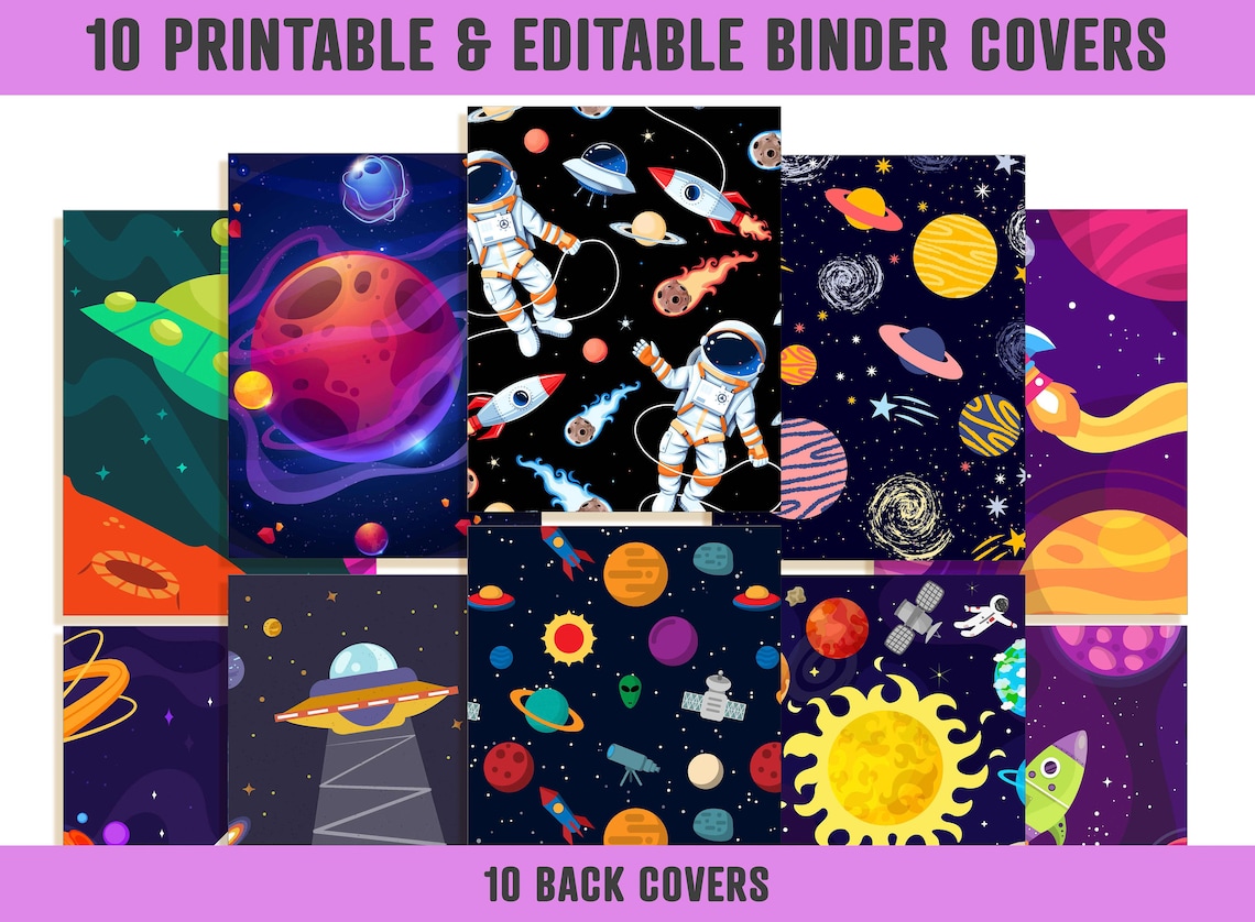 Binder Cover Boys, 10 Printable & Editable Binder Covers+spines Binder ...