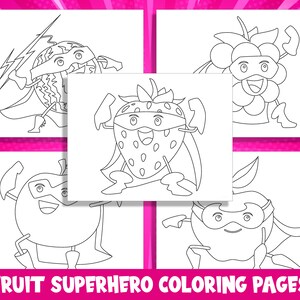 Fruit Superhero Coloring Pages: 20 High-resolution Fruity Heroes to ...