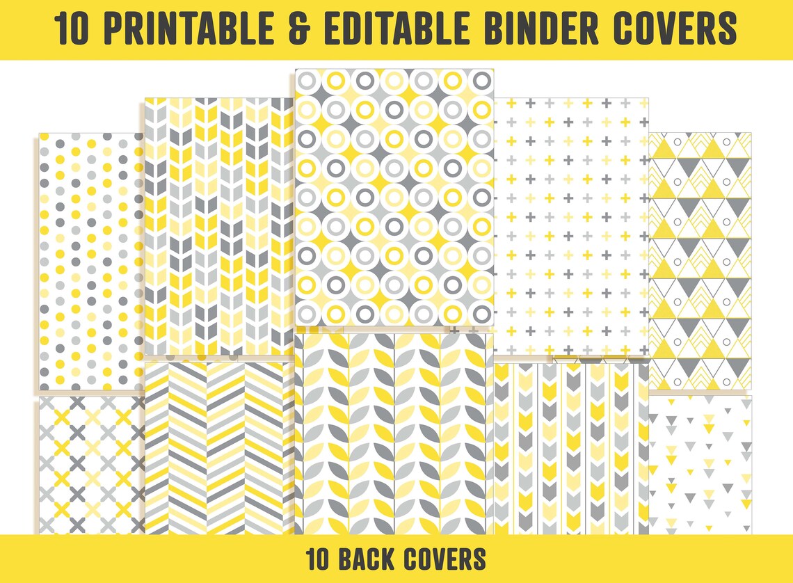 Binder Cover Printable Editable 10 Coversspines Binder - Etsy