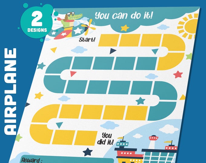 Editable Airplane Reward Chart, Airplane Sticker Chart, Boys Airplane ...