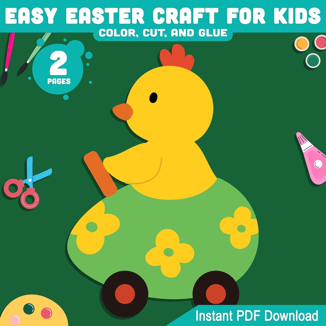 Easy Easter Chick Craft for Kids, Printable Cut and Glue Activity ...