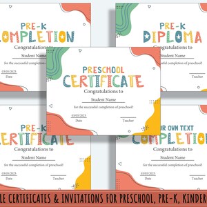 37 Pages of Abstract-themed Diplomas, Certificates, and Invitations for ...