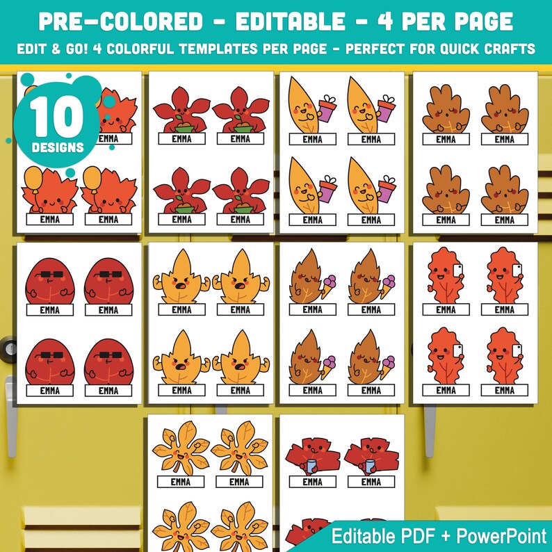 Editable Locker Labels (cubby Name Tags), Cute Autumn Leaf Themed, Pre ...
