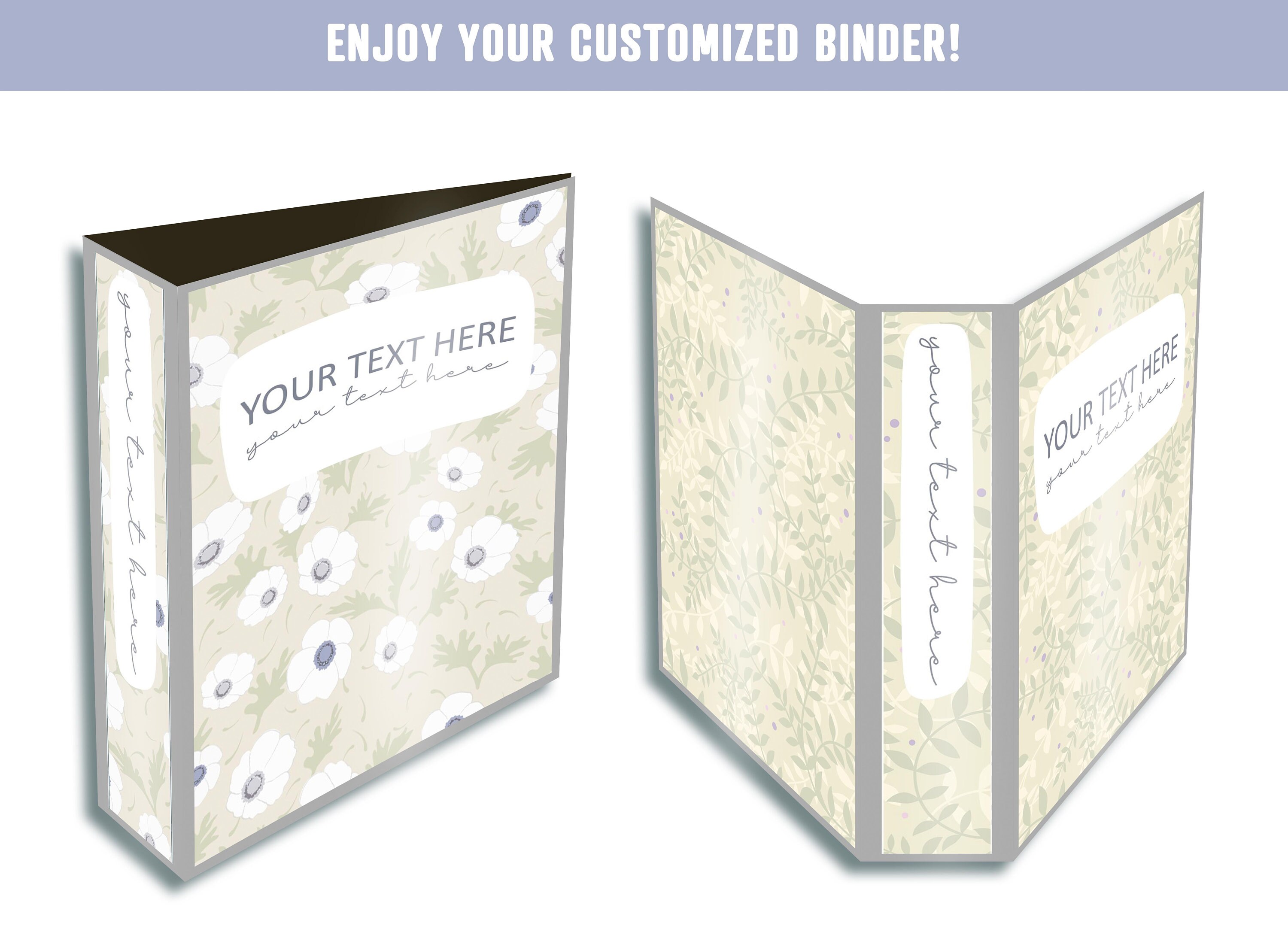 Powerpoint Binder Covers, 10 Printable/editable Floral Pattern ...