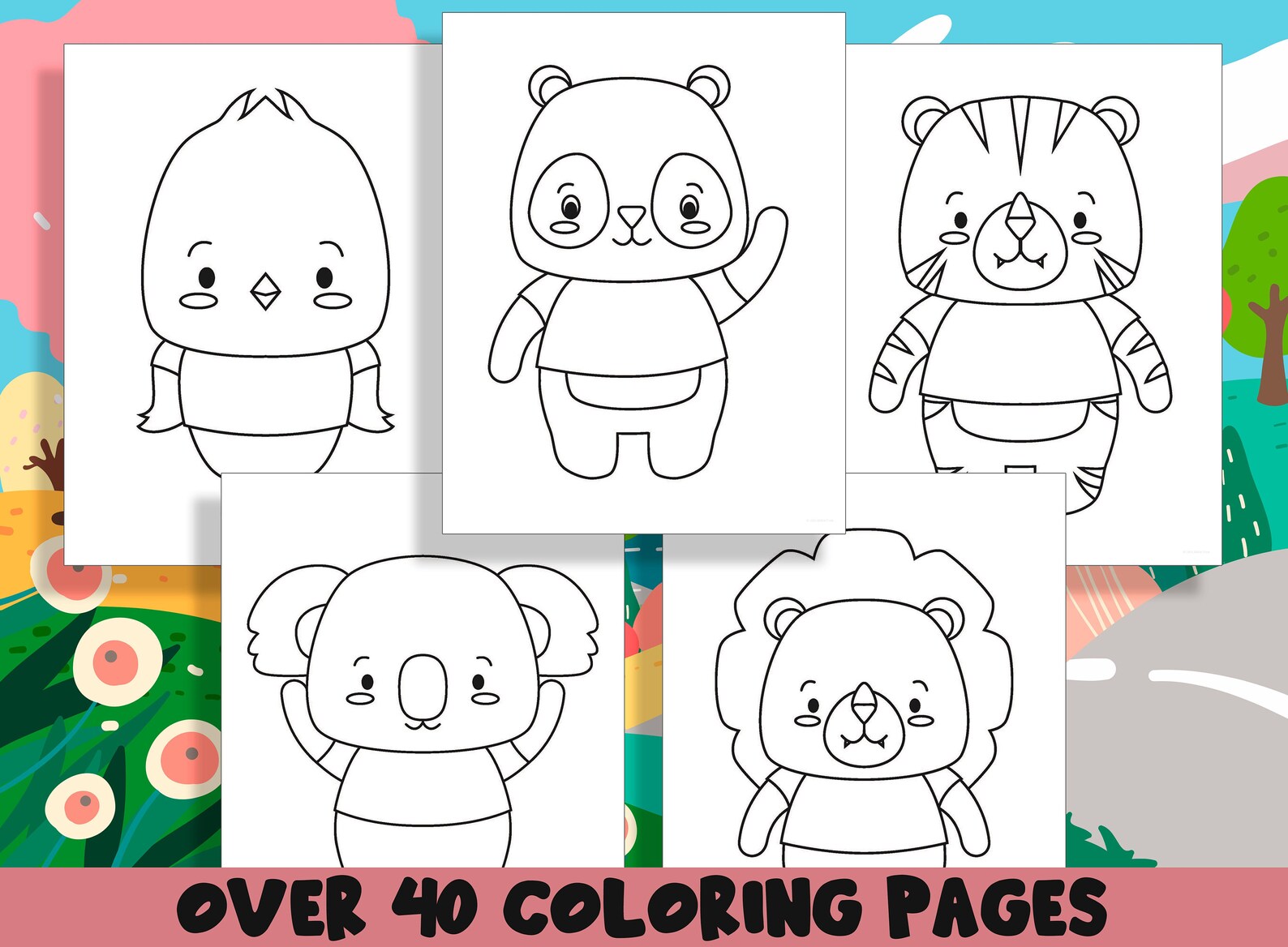 Animal Coloring Pages: 40 Printable Animal Designs for Preschool ...