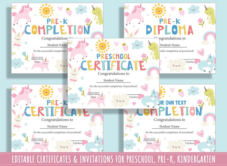Editable Graduation Certificates, Diplomas, and Invitations Template ...