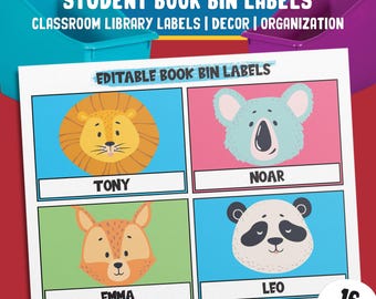 Editable Book Bin Labels - Etsy