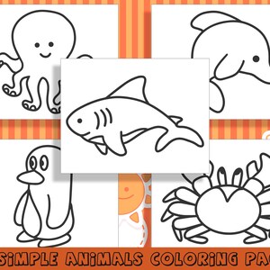 25 Simple Animal Coloring Pages for Preschool and Kindergarten, PDF ...