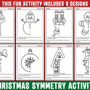 Christmas Symmetry Worksheet, Christmas Theme Lines of Symmetry ...