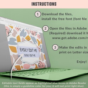 Simple Geometric and Floral Binder Cover, 10 Printable & Editable ...