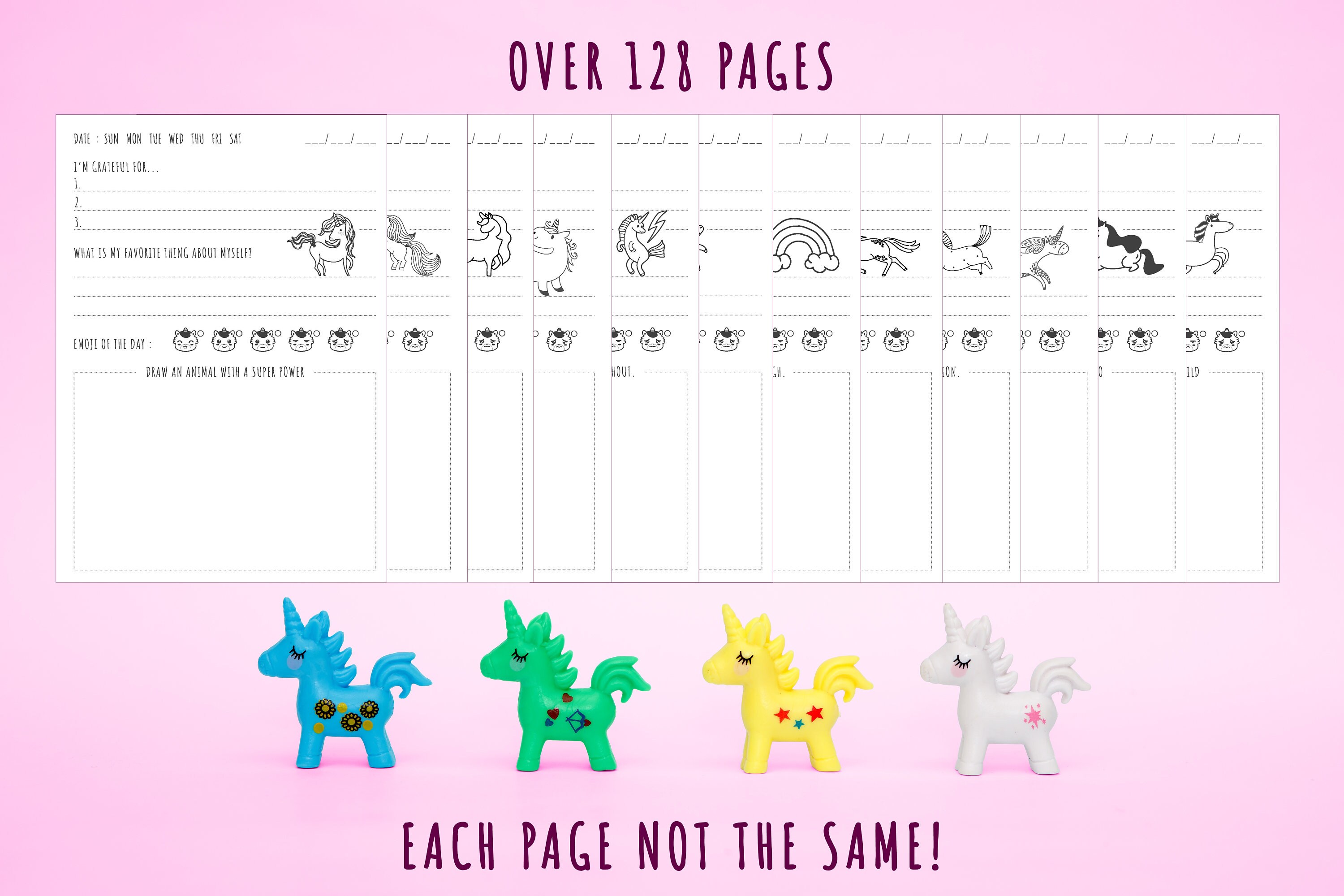 Unicorn Gratitude Journal for Kids/girls: 128 Unique Pages With Magical ...