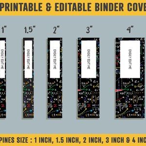Subject Binder Covers, 10 Printable & Editable Binder Covers+spines ...
