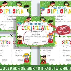 37 Pages of Superhero-themed Diplomas, Certificates, and Invitations ...