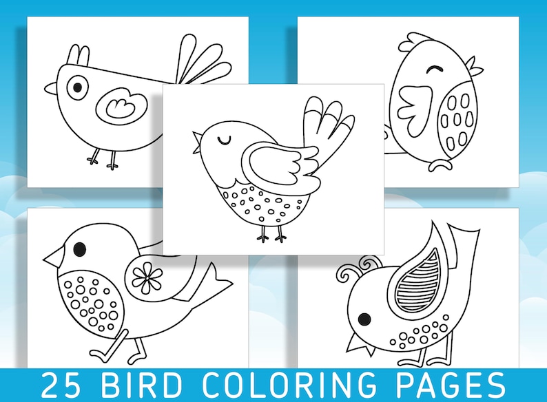 Bird Coloring Pages: 25 Fun and Easy Activity Sheets for Kindergarten ...
