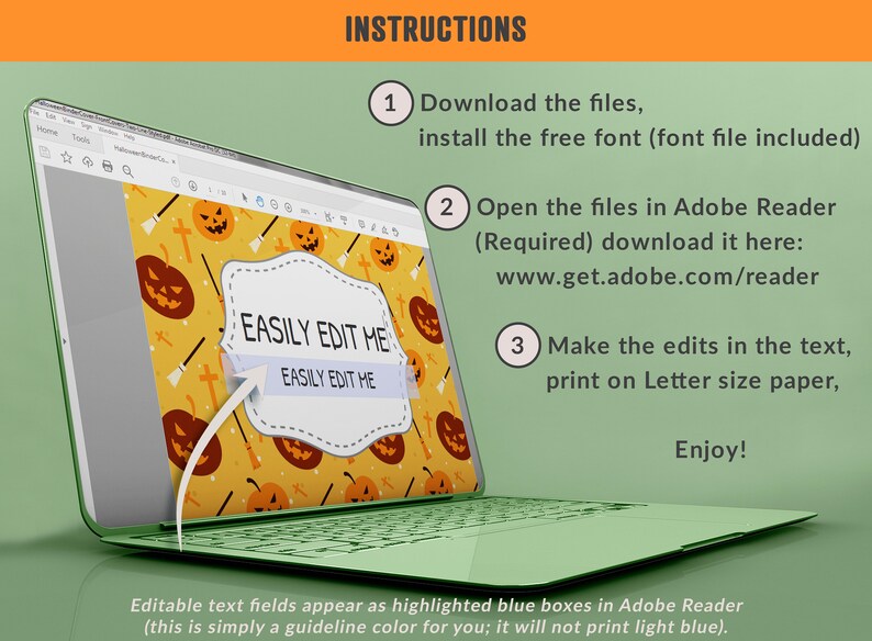 Halloween Binder Cover 10 Printable & Editable Binder - Etsy
