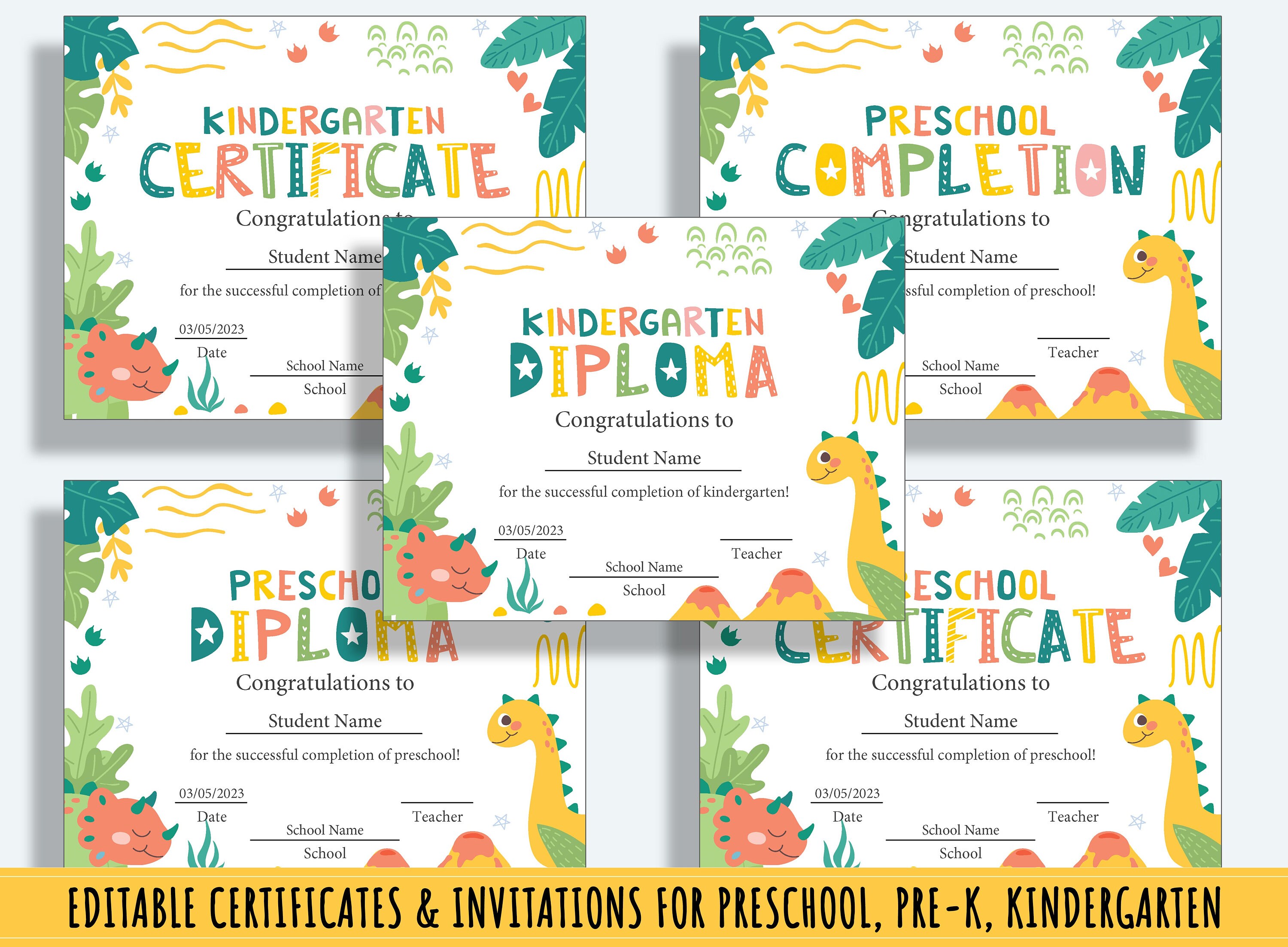 37 Pages of Editable Diplomas Certificates and Invitations - Etsy