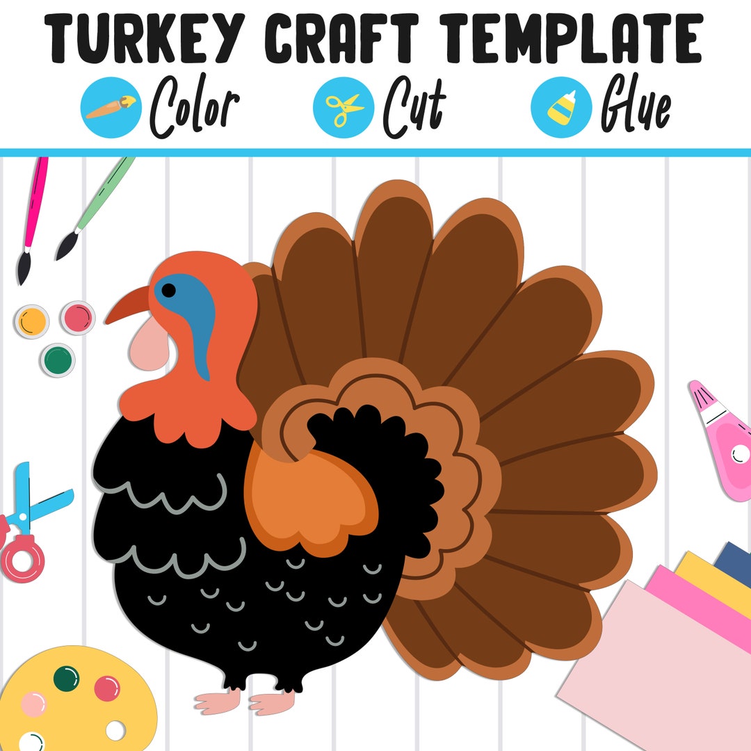 Turkey Craft Template: Perfect Thanksgiving Activity for Prek to 2nd ...