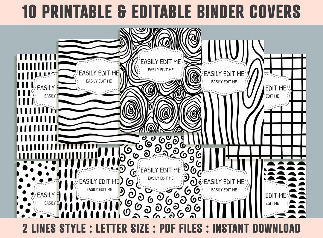 Abstract Vector Binder Cover 10 Printable/editable Binder - Etsy