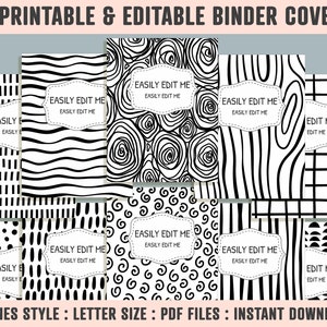 Abstract Vector Binder Cover, 10 Printable/editable Binder Coversspines ...