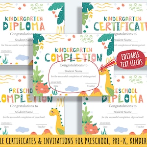 37 Pages of Editable Diplomas, Certificates, and Invitations for ...