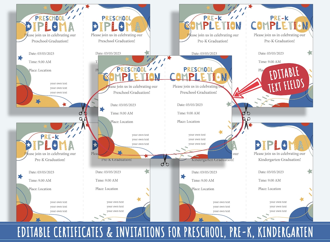 37 Pages of Editable Diploma Certificate and Invitation - Etsy