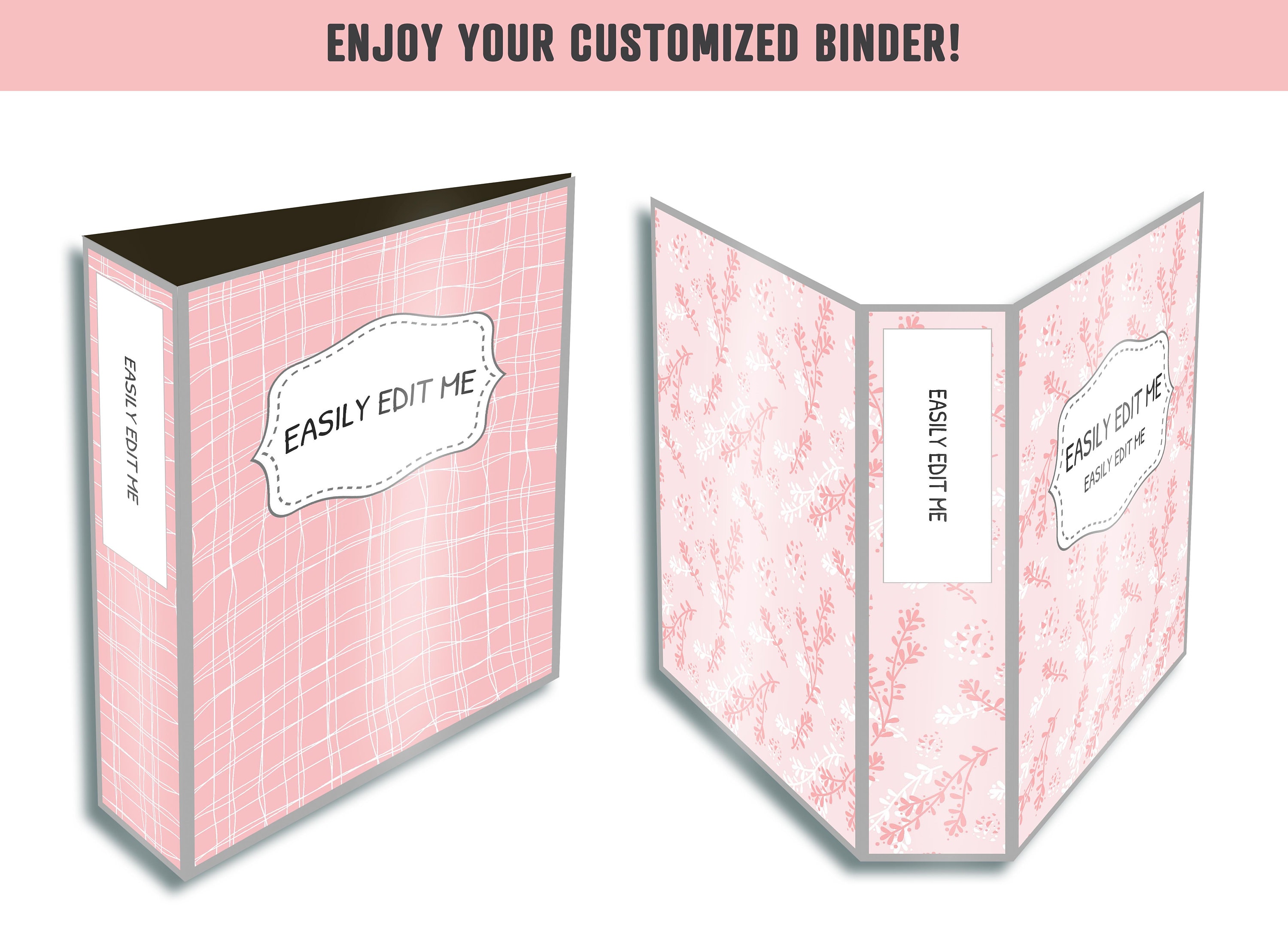 Binder Labels, 10 Printable & Editable Binder Covers+spines, Binder ...