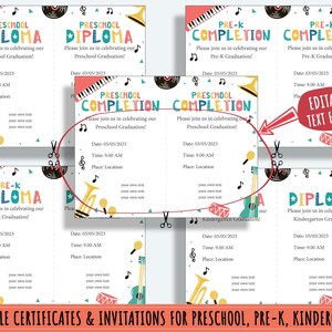 Customizable Diplomas, Certificates, and Invitations for Preschool and ...