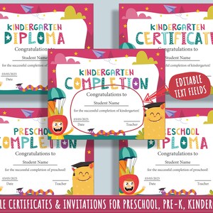 Colorful Pre-k Diploma, Certificate, and Invitation Templates - 37 ...